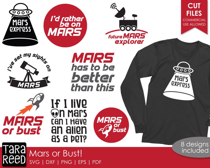 Mars or Bust Astronomy SVG and Cut Files for Crafters - Etsy