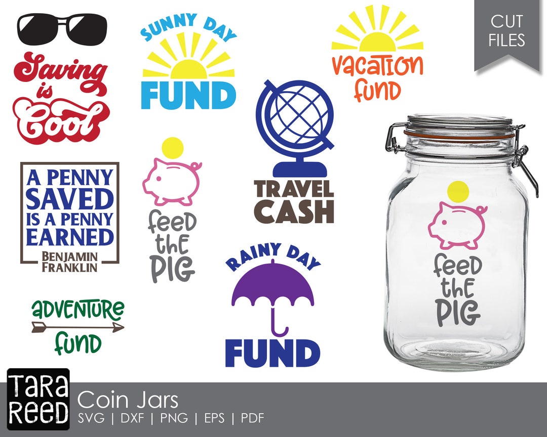 Coin Jar Designs - SVG and Cut Files for Crafters - Etsy