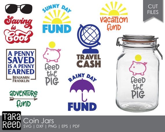 Coin Jar Designs SVG and Cut Files for Crafters | Etsy Australia
