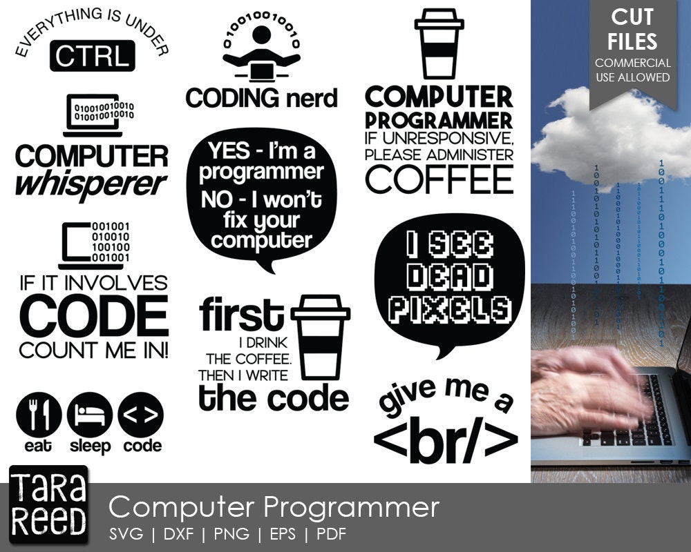 Computer Programmer SVG and Cut Files for Crafters - Etsy