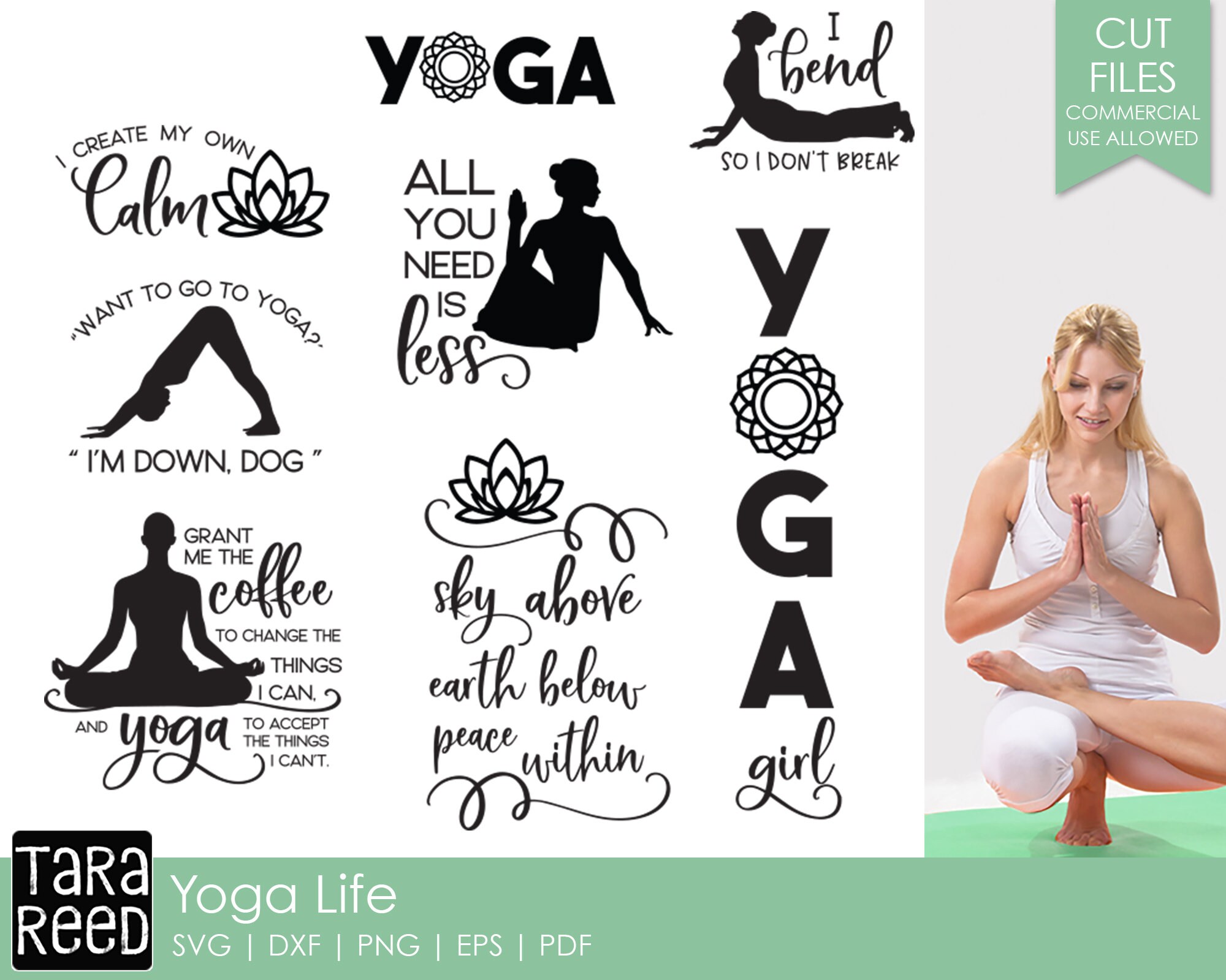 Yoga & Meditation MEGA Bundle Yoga SVG and Cut Files for | Etsy