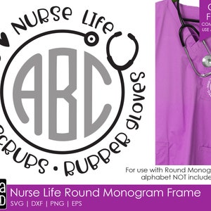 Nurse Initials Nurse SVG and Cut Files for Crafters - Etsy