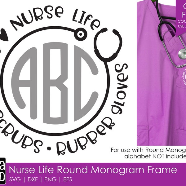 Nurse Initials Nurse SVG and Cut Files for Crafters - Etsy
