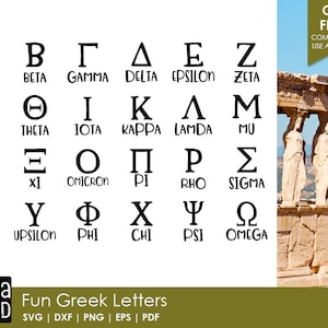 Greek Alphabet SVG and Cut Files for Crafters - Etsy