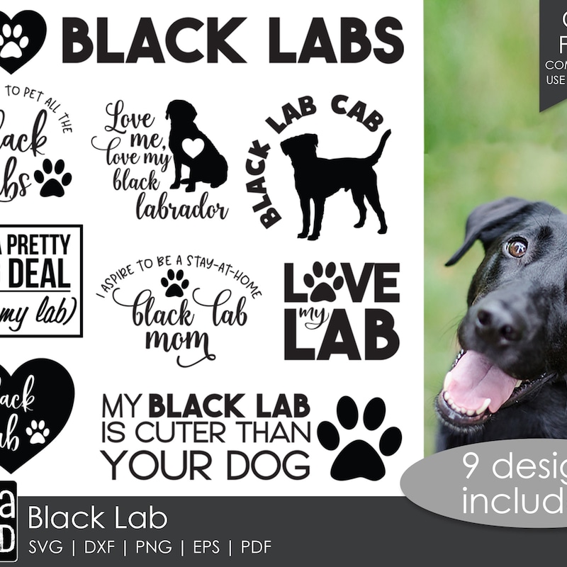 Black Lab Svg - Etsy