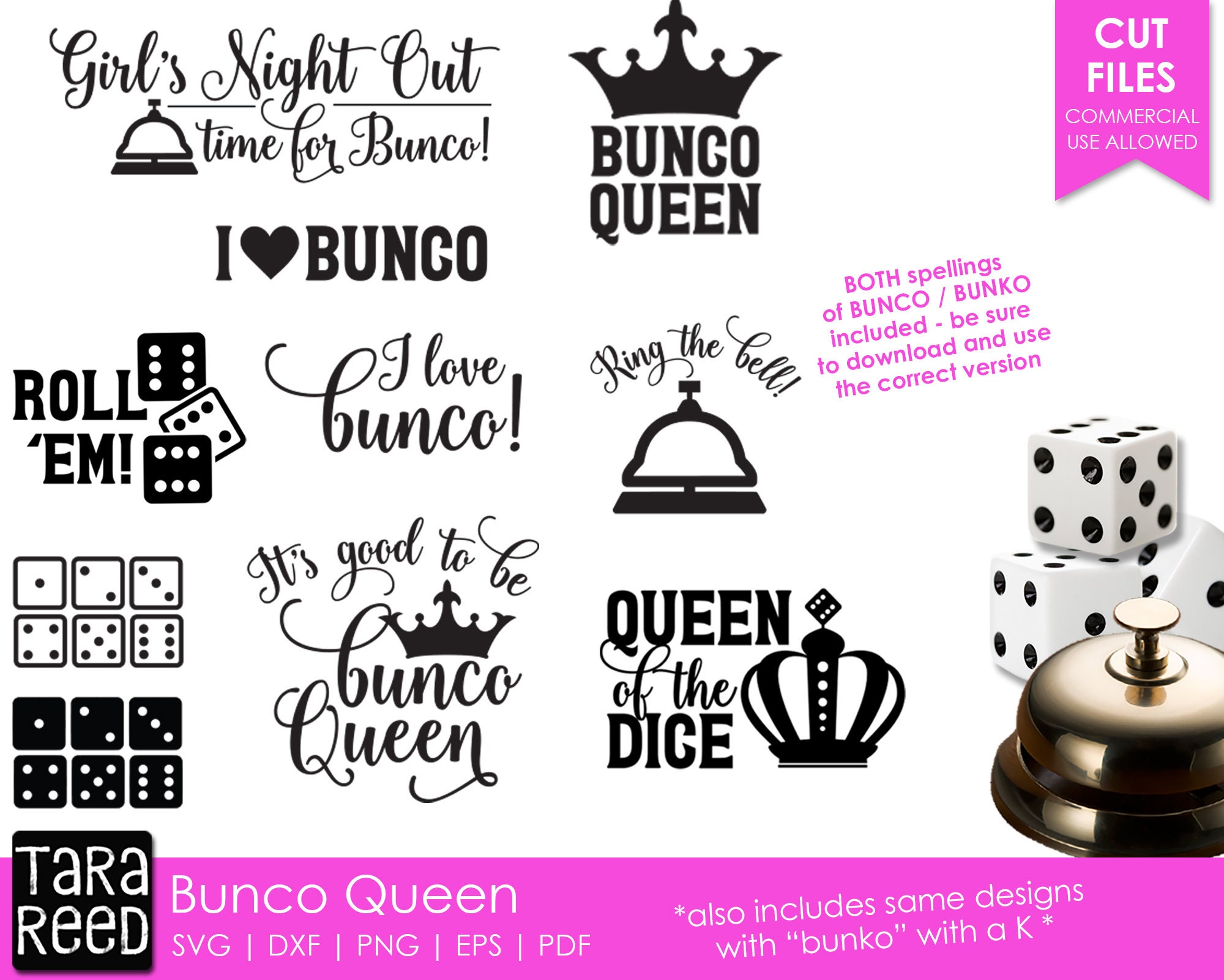 Bunco Queen Bunco / Bunko SVG and Cut Files for Crafters | Etsy Canada