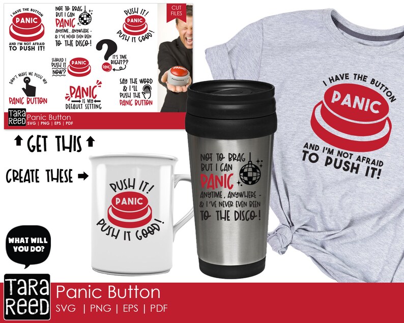 Panic Button SVG and Cut Files for Crafters | Etsy