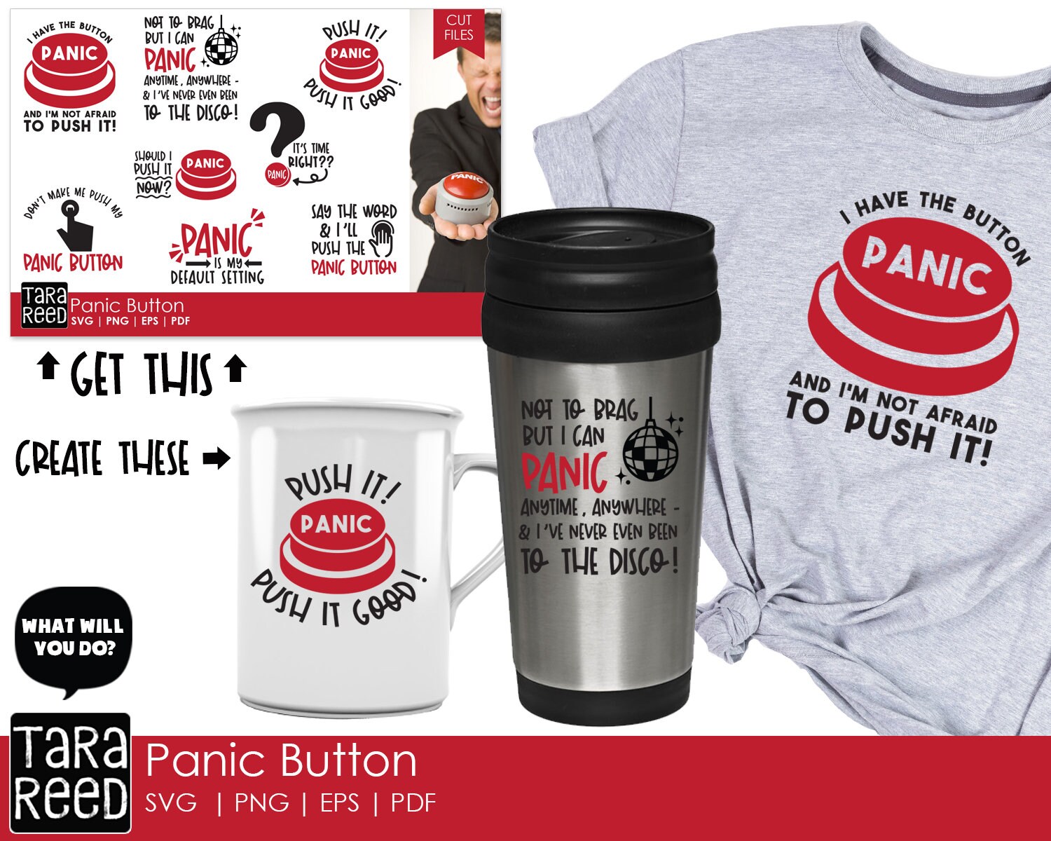 Panic Button SVG and Cut Files for Crafters - Etsy
