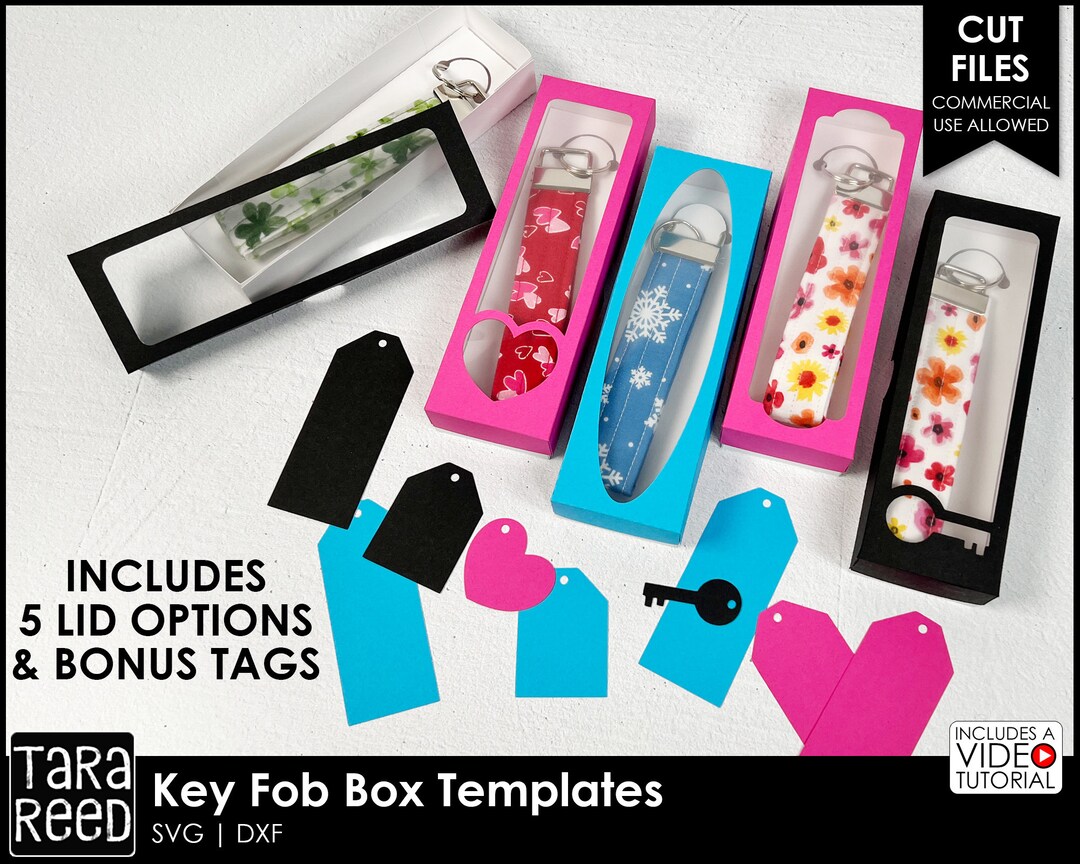 Wristlet Keychain Box Template Key Fob Display Box - Etsy