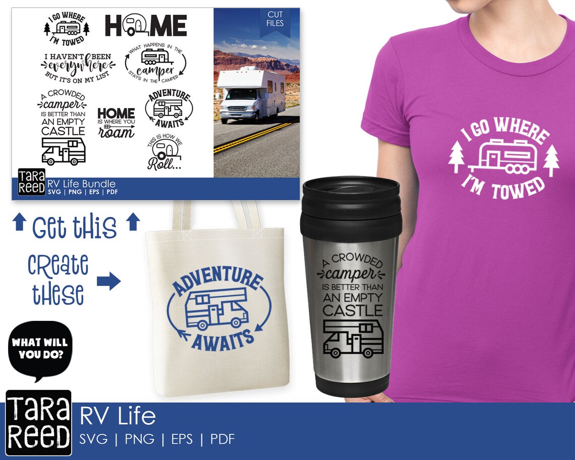 RV Life Motorhome SVG and Cut Files for Crafters | Etsy