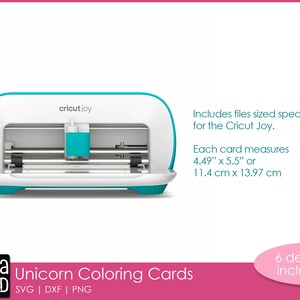 6 Unicorn Print & Cut Coloring Cards for Cricut and Silhouette | Etsy