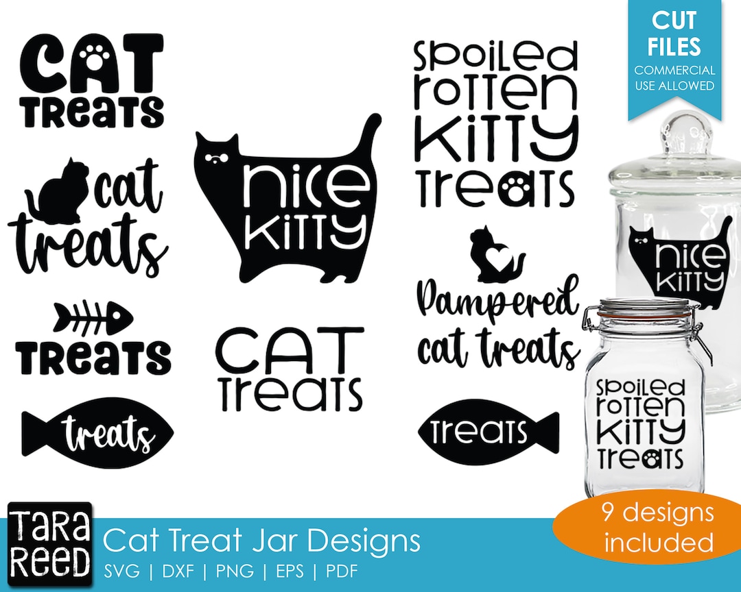 Cat Treat Jar Designs - Cat SVG and Cut Files for Crafters - Etsy