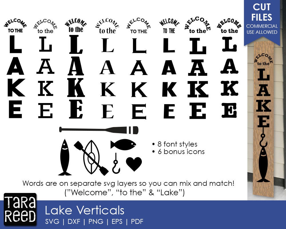 Lake Vertical Signs Lake SVG Files for Crafters | Etsy