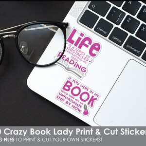 Printable Book Quote Stickers Reading Print and Cut Stickers - Etsy