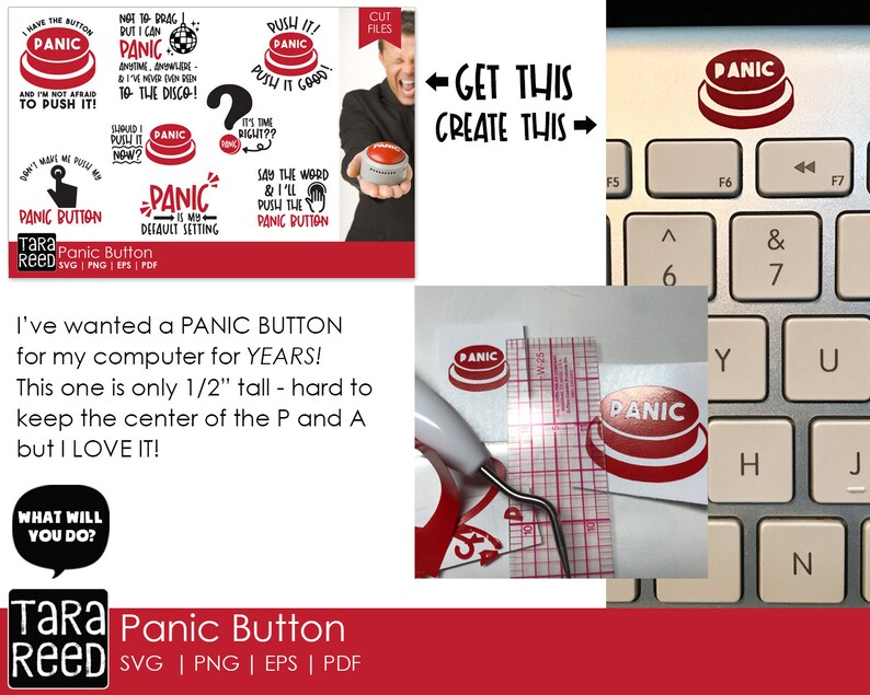 Panic Button SVG and Cut Files for Crafters | Etsy
