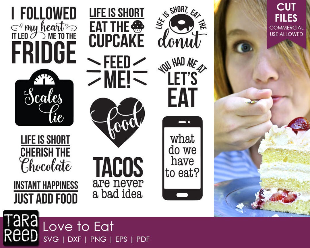 Love to Eat Food SVG and Cut Files for Crafters - Etsy