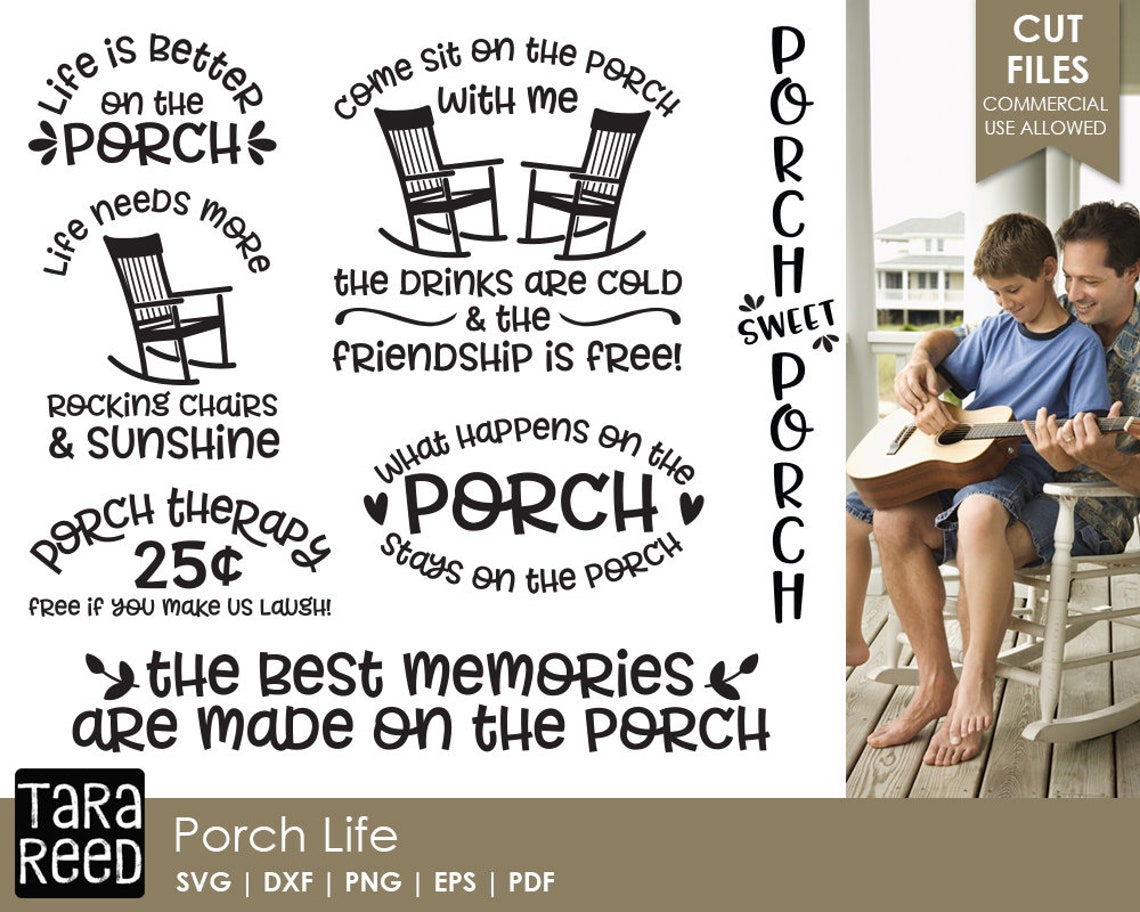 Porch Life Front Porch SVG and Cut Files for Crafters | Etsy UK