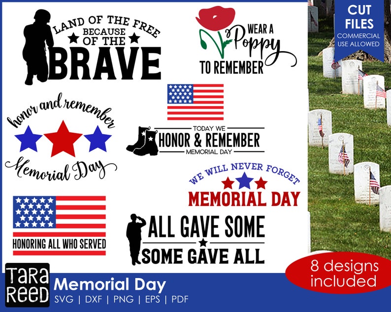 8 Memorial Day SVG and Cut Files for Crafters - Etsy