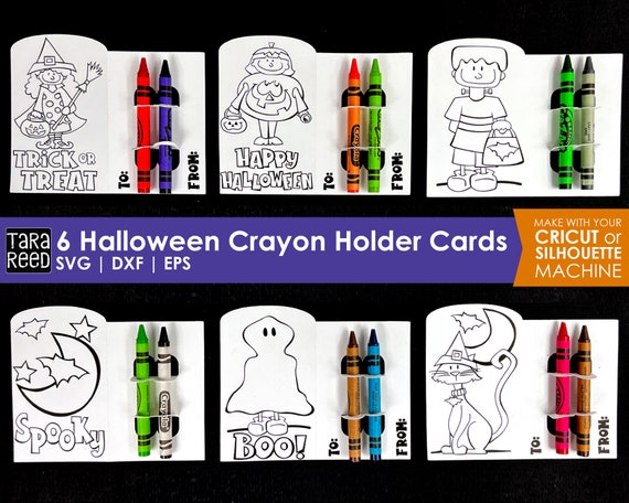 Halloween Print Then Cut Coloring Cards for Cricut and - Etsy
