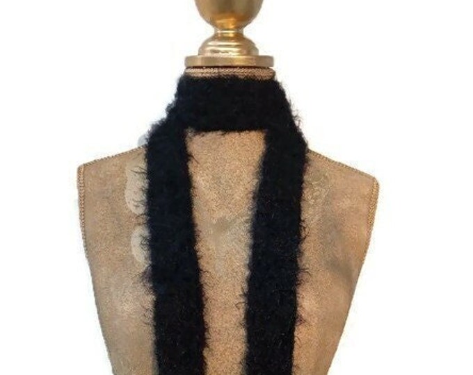 Skinny Scarf Skinny Knit Fluffy Scarf Thin Scarf Crochet Thin Scarf ...