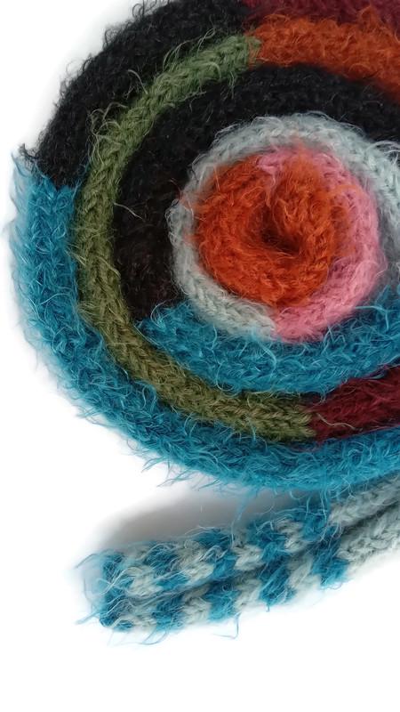 Skinny Scarf Knit Fluffy Scarf Striped Rainbow Skinny Knit Women Men ...