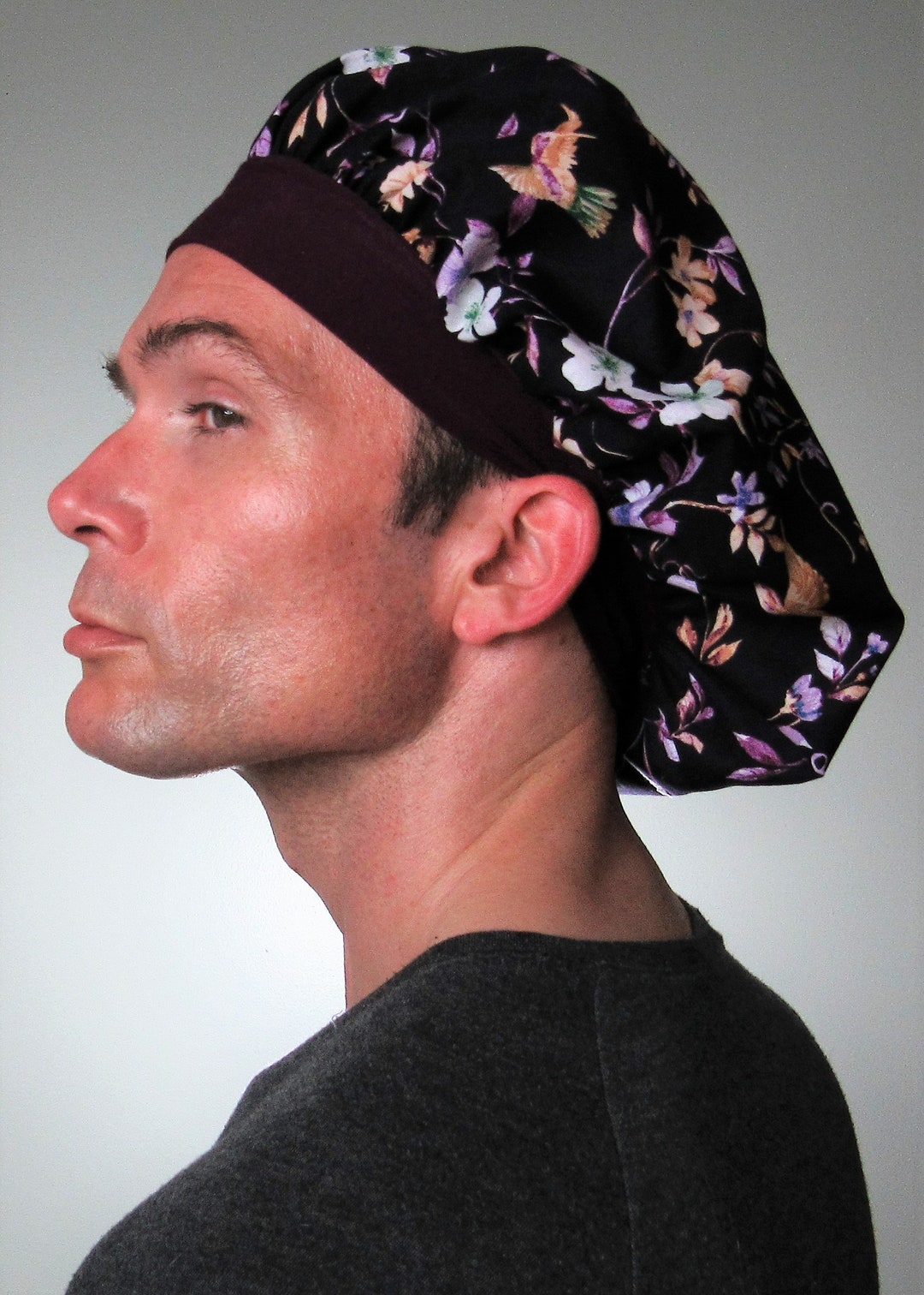 Printed Scrub Cap,bouffant Style,surgical Scrub Hat,in-stock Ready to ...