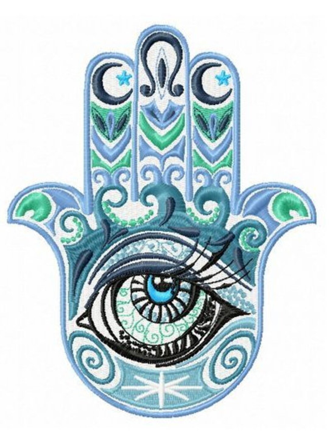 Hamsa With Seeing Eye Embroidered Patch Available in 5 Sizes - Etsy