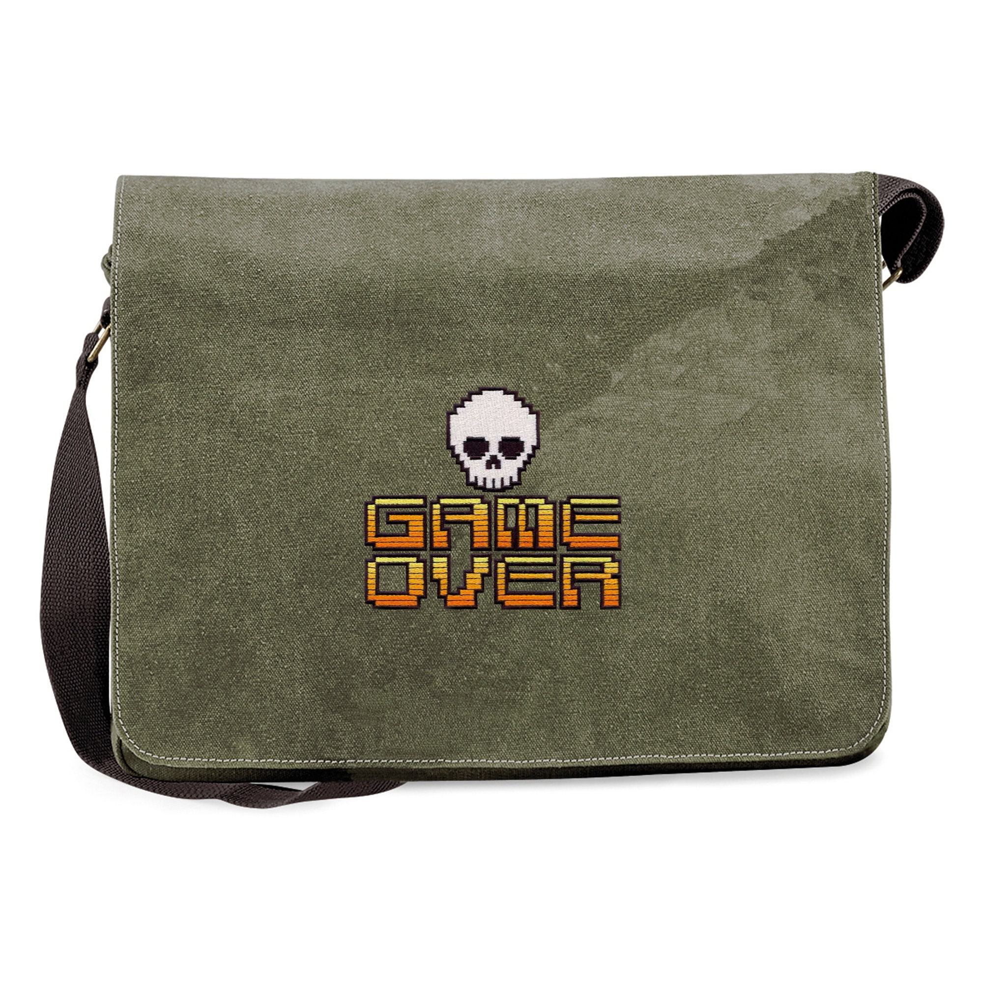Vintage Canvas Messenger Bag With Embroidered 'game - Etsy