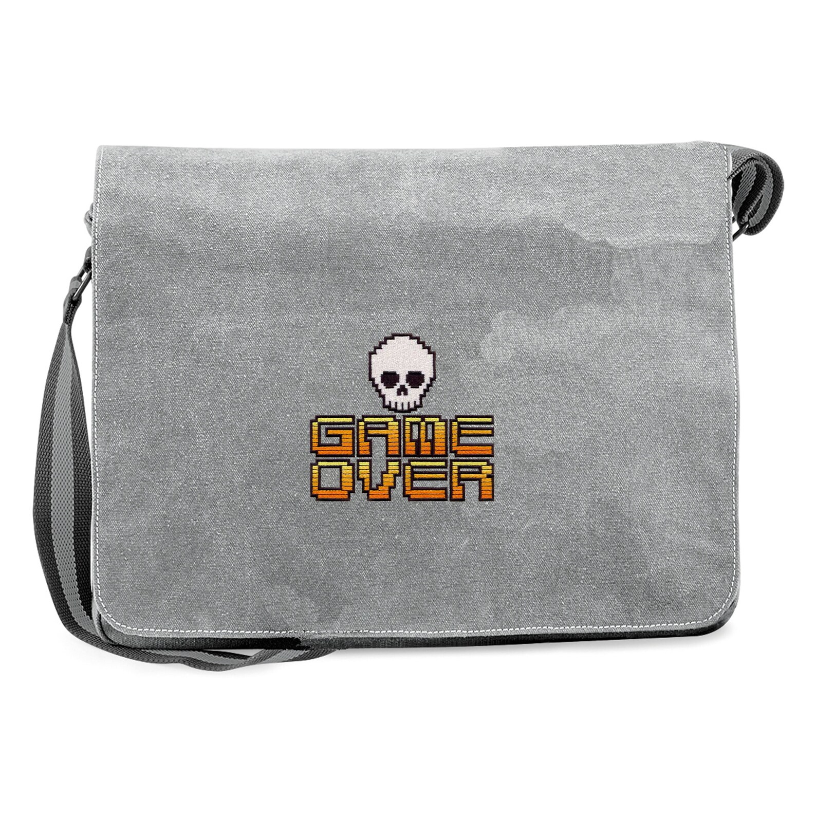 Vintage Canvas Messenger Bag With Embroidered 'game - Etsy