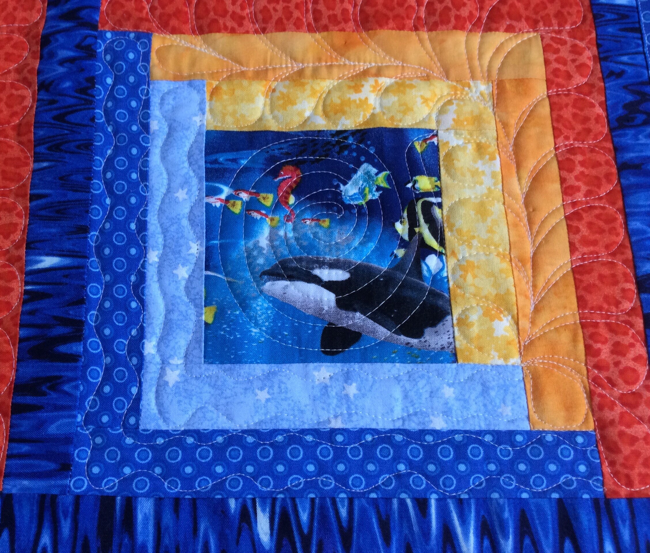 Under the sea handmade baby quilt.