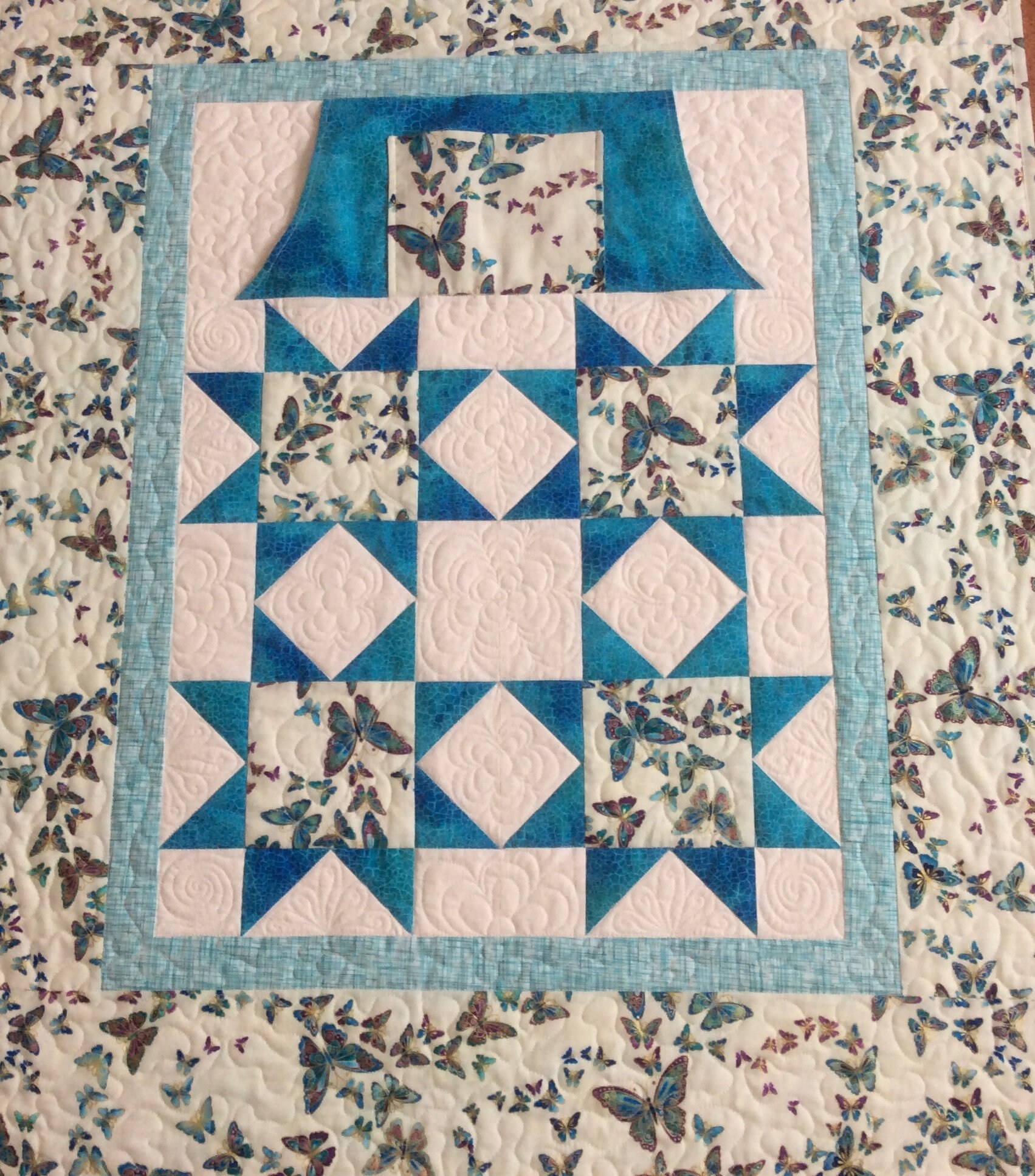 Butterfly Lap Quilt With Pockets Handmade Lap Quilt Wheelchair Lap 
