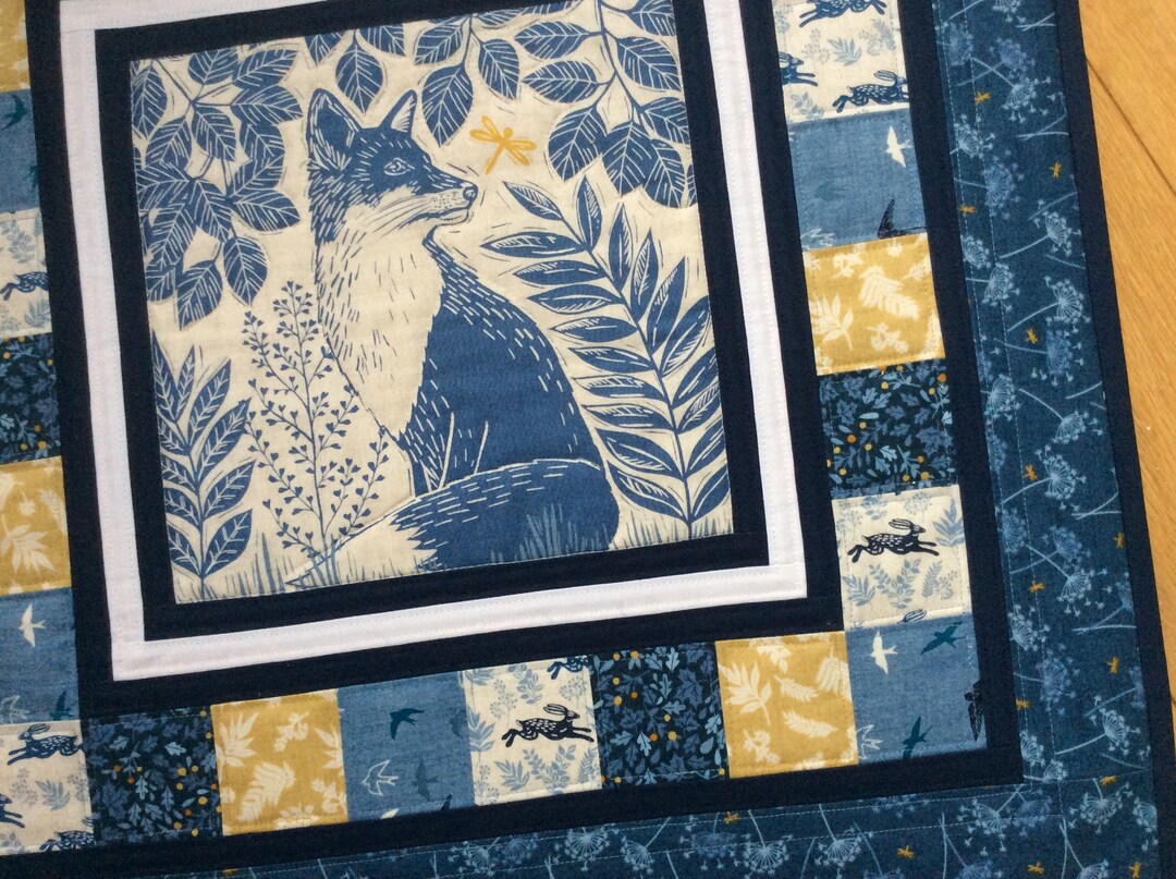 Quilted Fox Table Topper. Countryside Table Topper. Handmade Table ...