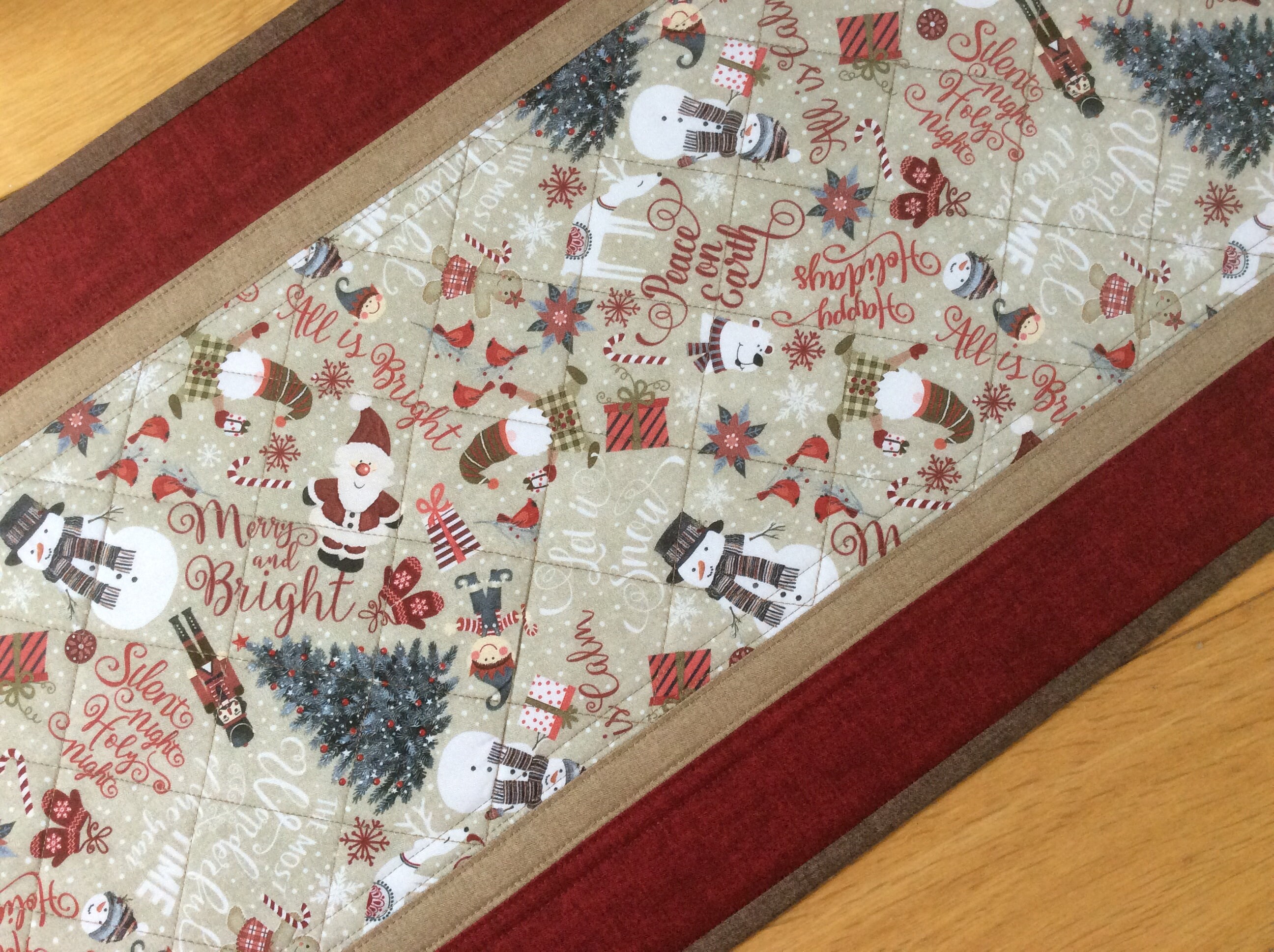 Christmas Table Runner. Holiday Table Topper. Let it snow Table Runner.