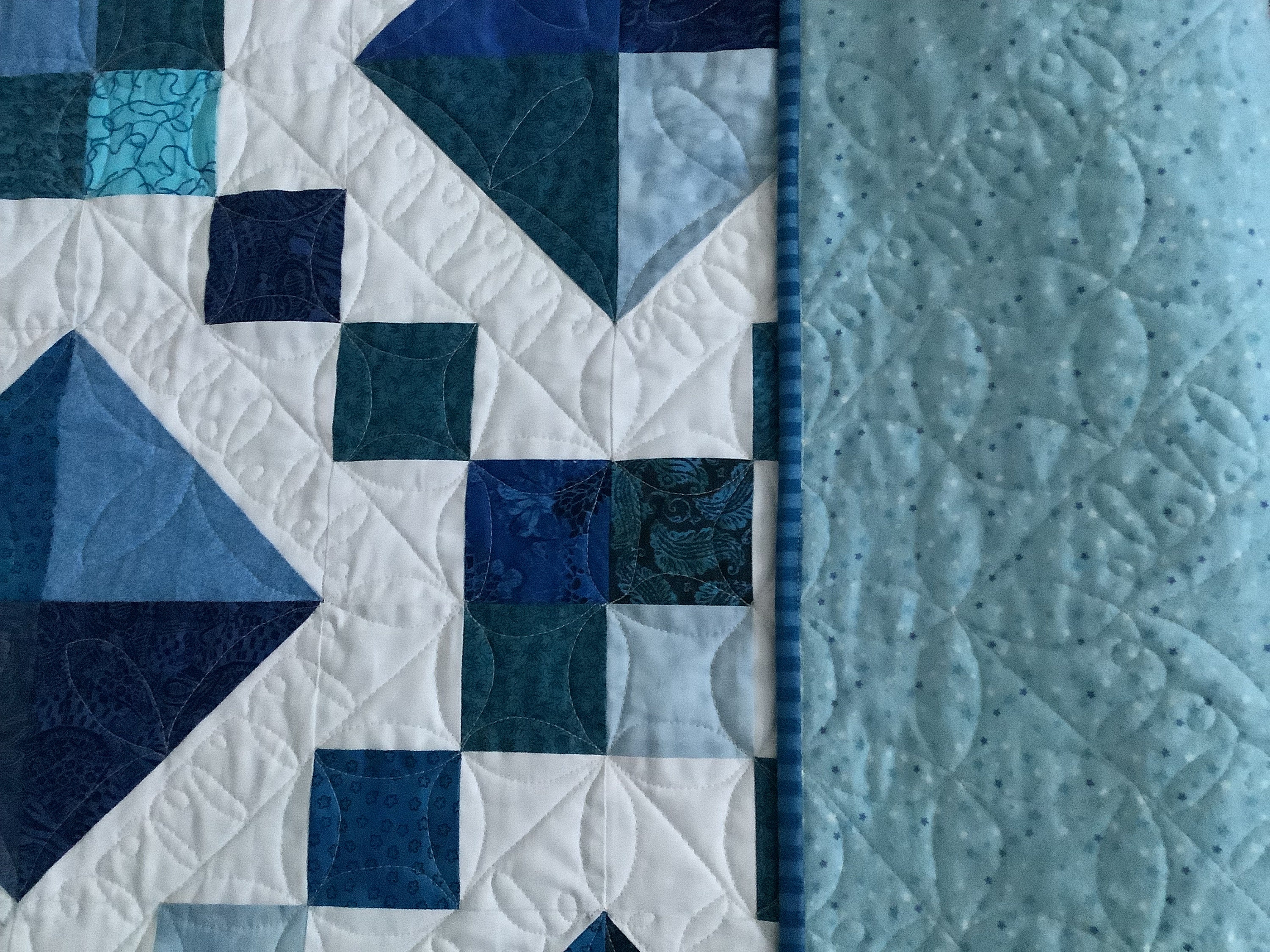 Handmade Jewel Box Baby Quilt in Shades of Blue. - Etsy