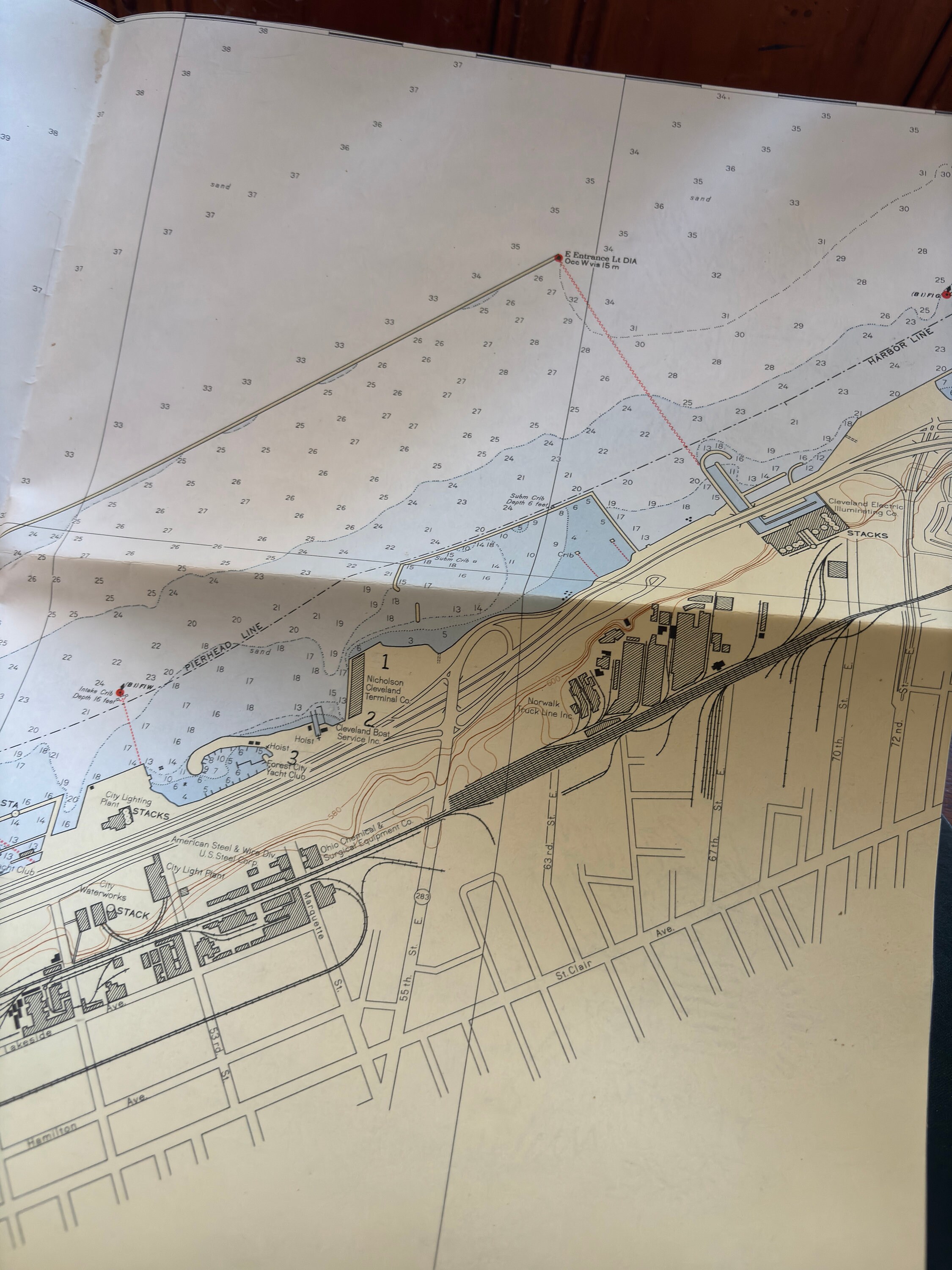 1956 Map of Cleveland Harbor 31 X36 - Etsy