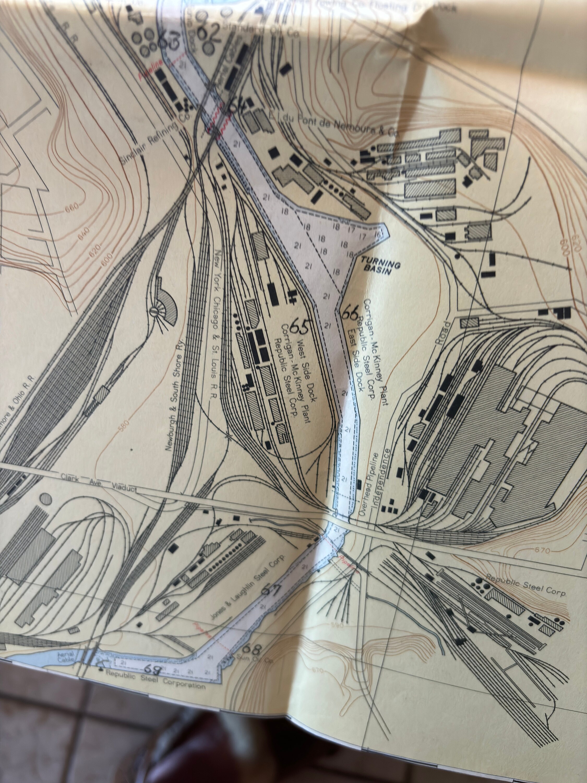 1956 Map of Cleveland Harbor 31 X36 - Etsy