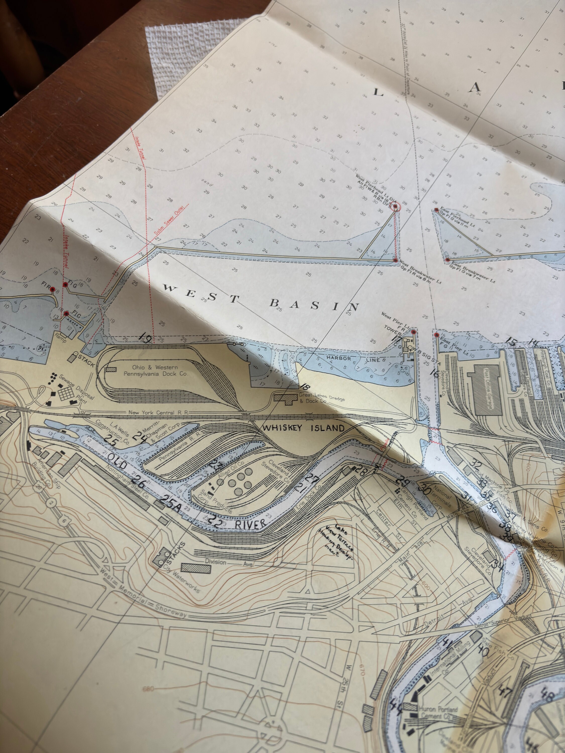 1956 Map of Cleveland Harbor 31 X36 - Etsy