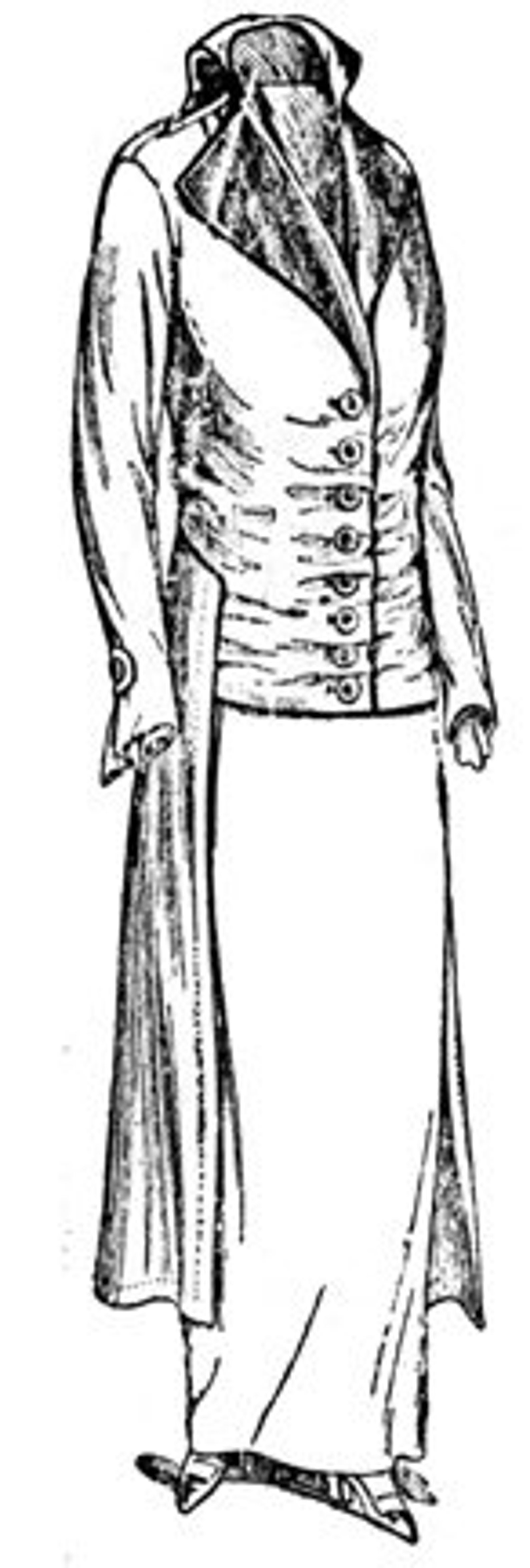 Ladies' Redingote or Coat: Circa 1914 Past Patterns 7146 | Etsy