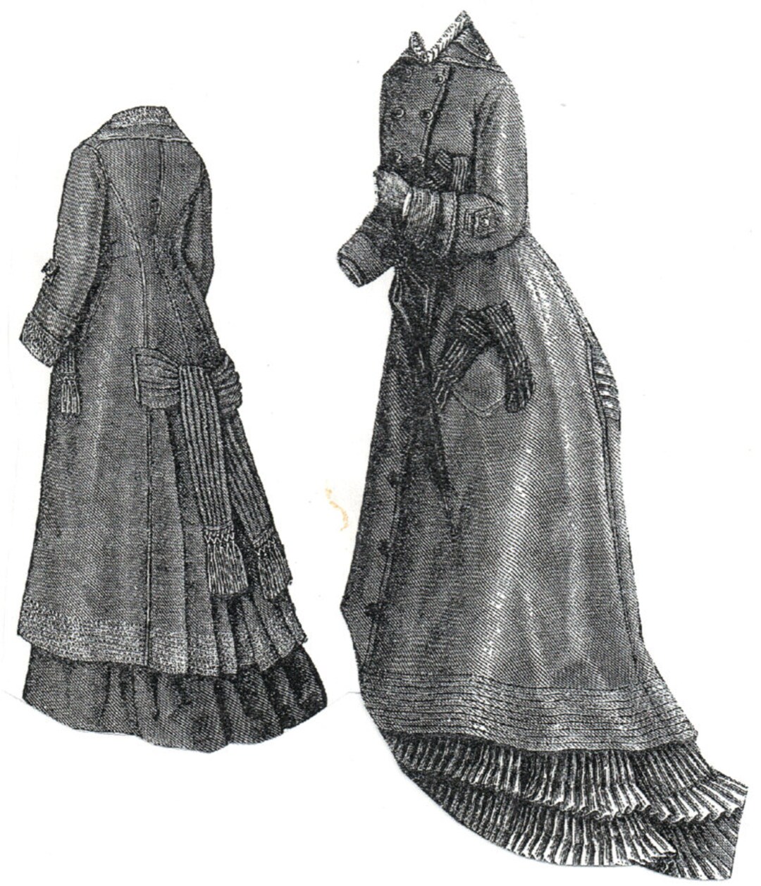 Ageless Patterns- 1879 Beige Cheviot Cloth Dress - Etsy