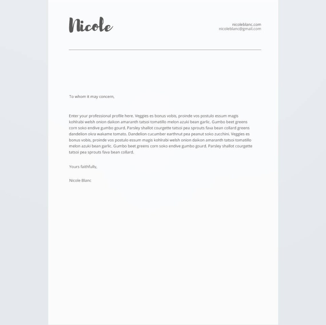 Clean Cover Letter Template Cover Letter Letterhead Word - Etsy Canada