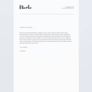 Clean Cover Letter Template Cover Letter Letterhead Word - Etsy Canada