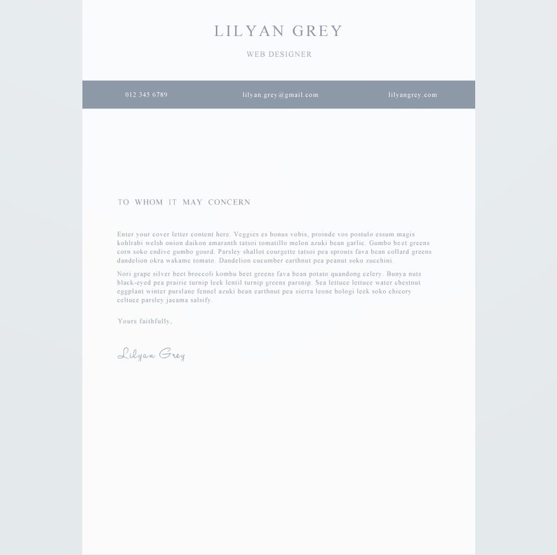Professional Cover Letter Template, Cover Letter, Letterhead, Word ...