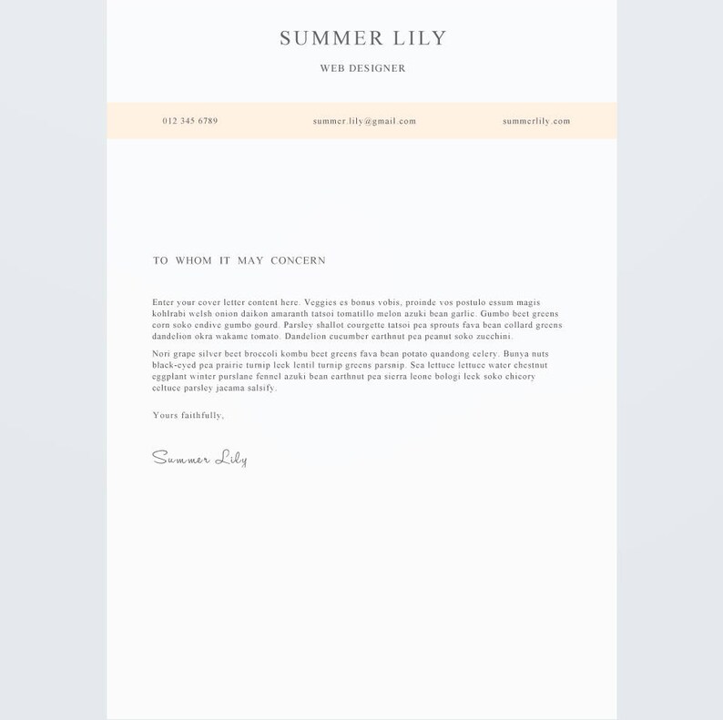 Modèle de lettre simple lettre papier à en-tête modèle | Etsy France