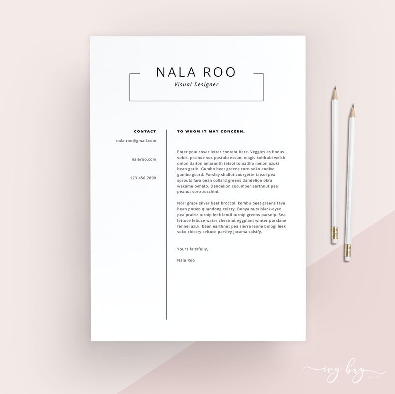 Clean Resume Template Cover Letter CV Template Simple - Etsy UK