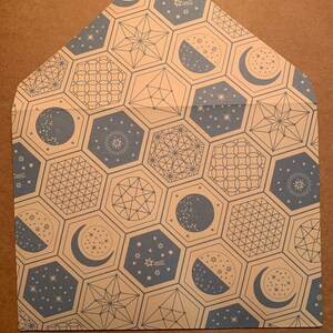 Handmade Starry Envelopes, Blue Envelopes, Patterned Cardstock, Self ...
