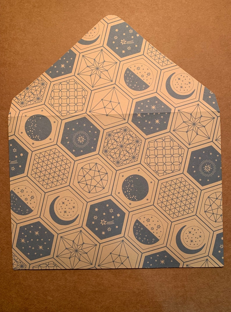 Handmade Starry Envelopes, Blue Envelopes, Patterned Cardstock, Self ...