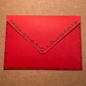 Red Heart Envelopes: Valentine's Day Cardstock, Self Adhesive, Set of 5 ...