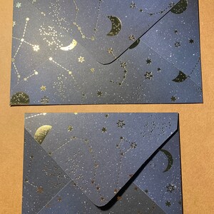 Handmade Starry Envelopes, Blue Envelopes, Patterned Cardstock, Self ...