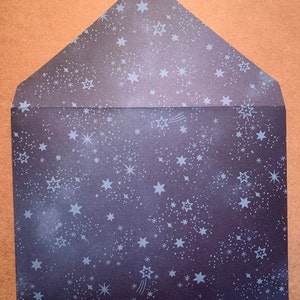 Handmade Starry Envelopes, Blue Envelopes, Patterned Cardstock, Self ...