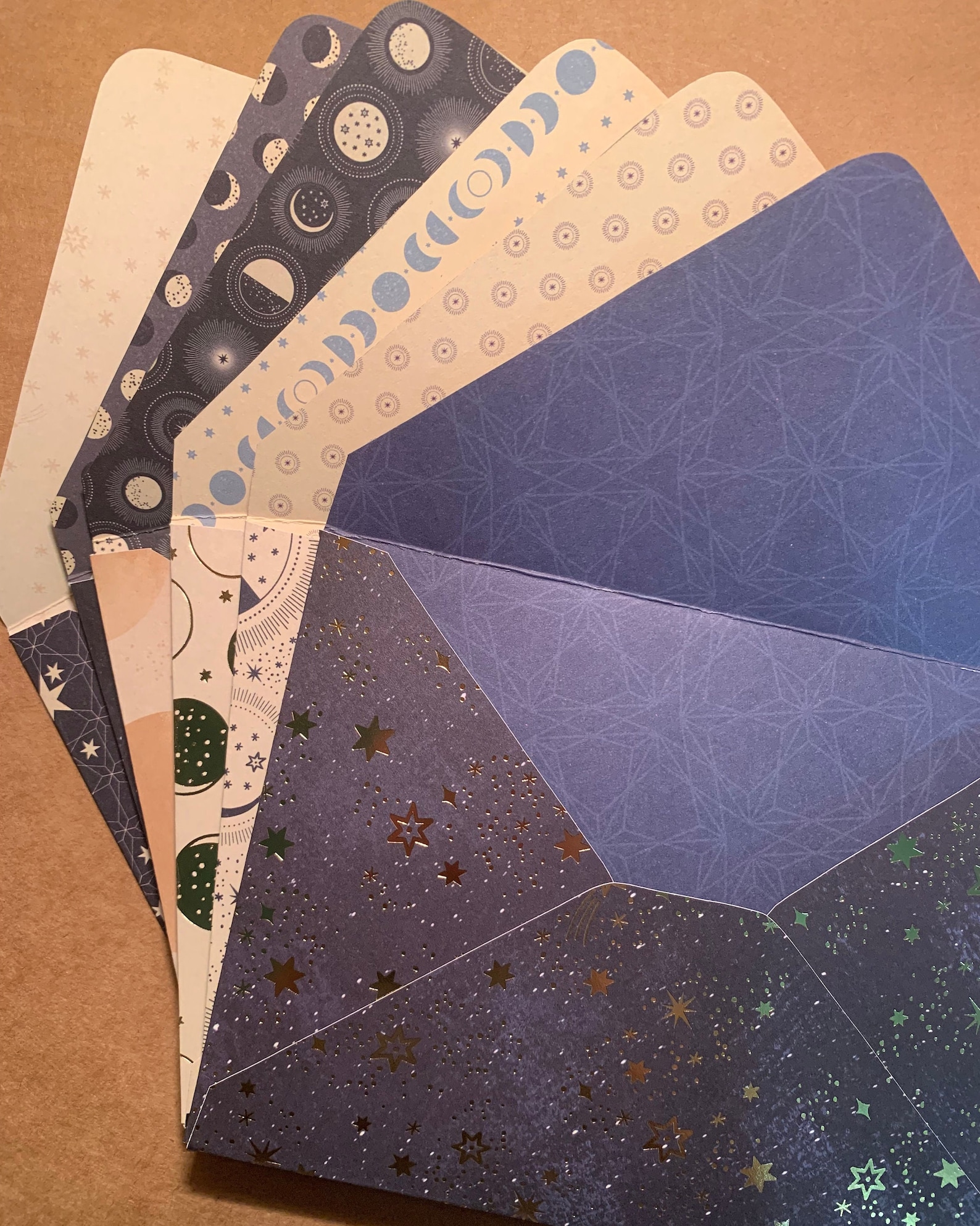 Handmade Starry Envelopes: Gold Celestial Cardstock, Self Adhesive, Set ...